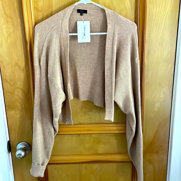 debut | Sweaters | Debut Cropped Ribbed Open Cardigan | Poshmark